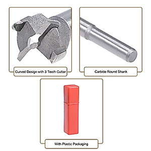 uxcell Forstner Drill Bits 14mm, Tungsten Carbide Wood Hole Saw Auger Opener Woodworking Hinge Hole Drilling Boring Bit Cutter 2Pcs Gray