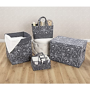 Sammy & Lou Collapsible Felt Soft Toy Box for Toddlers Toy Storage Organizer with Handles and Hinged Lid, 22 x 14.5 x 15 inches, Floral