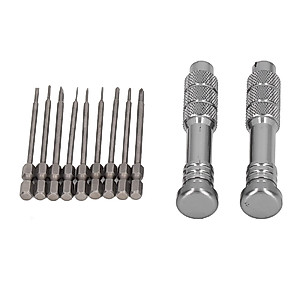 Slotted Screwdriver Set, Screwdriver Set High Strength with 9 Bits 2 Handles for Electronics Maintenance