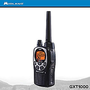 Midland GXT1000 GMRS Walkie Talkie - Long Range Two Way Radio with NOAA Weather Scan + Alert, 50 Channels, and 142 Privacy Codes (Black/Silver, 10 Radios)