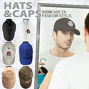 Hat Rack for Wall (10-Pack) - Hat Racks for Baseball Caps, Adhesive Hat Hooks for Wall, No Drilling Hat Organizer Cowboy Hat Holder, Strong Hat Hanger to Display for Door, Closet (Upgrade-Black)