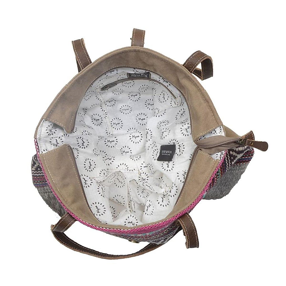Myra Bag Polychromatic Tote Bag Upcycled Cotton & Leather S-2808