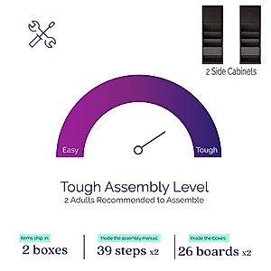 Signature Sleep Paramount Full Wall Bed & 2 Side Cabinet Bundle in Gray Oak