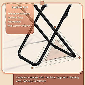 Serchou Double Wings Drying Rack Indoor Folding Hanger Household Wrought Iron Painting Floor Coat Rack, Black
