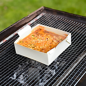 TECHEF - Foldable Paper Cookpot: The Revolutionary Disposable and Flame-Resistant Cooking Pot for Camping and Home Use, Compatible with Direct Flame and Induction Stovetops (5 sets) (3.16 qt)