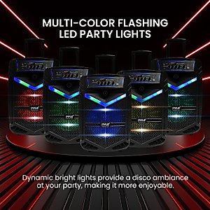 Pyle Portable Bluetooth PA Speaker System - 800W Rechargeable Outdoor Bluetooth Speaker Portable PA System w/ 12” Subwoofer 1” Tweeter, Recording Function, Mic In Party Lights USB/SD Radio- PPHP1242B