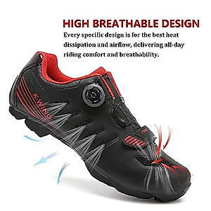 kushike Mens Women Mountain Bike Shoes with 2-Bolts SPD Cleats Included, MTB Cycling Shoes Indoor Outdoor Riding Biking, Spin Shoes Women, Peloton Compatible Shoes women-10-2106Bblack