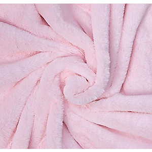 KOYOU Baby Pink Super Soft Minky Plush Reversible Double Layer 30" x 35" Baby Blanket with Dotted Backing and Silky Trim
