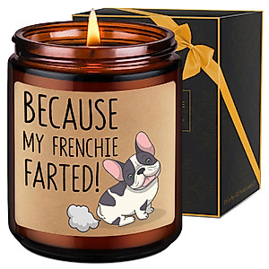 LEADO Candles, Frenchie Gifts for Women, Men - Funny Bulldog Gifts for Frenchie Owners, Frenchie Dad, Frenchie Mom Gifts - Christmas, Birthday Gifts for Frenchie Lovers, Bulldog Lover Gifts
