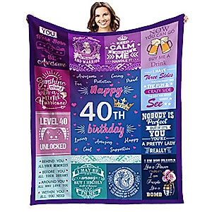 40th Birthday Gifts for Women 40 Year Old Birthday Gifts 40 Year Blanket Gifts 40th Funny Gift Idea 40th Birthday Gift Ideas Gifts for 40 Year Old Female Women Girl Bestie Sister (40th, 50"x60")