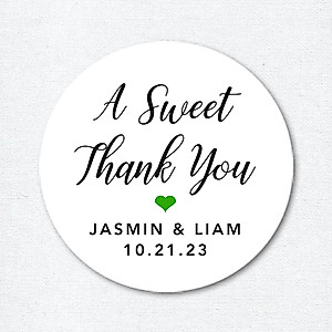 A Sweet Thank You Stickers for Favors, Custom Favor Labels, Welcome Bag Stickers or Treat Bag Stickers