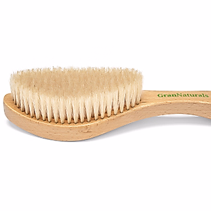 GranNaturals Soft Wave Brush - Curved Boar Bristle Smoothing Hair Brush for Slick Back Hair and 360 Waves