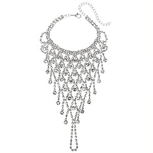 EARENT Rhinestone Bracelet Ring Silver Hand Chain Crystal Bangle Finger Ring Bracelets Wedding Hand Harness Hand Accessories for Women