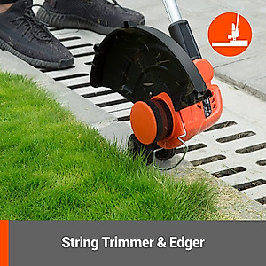 MAXLANDER 12 Inch 20V Cordless String Trimmer, 2 PCS 2.0Ah Battery Weed Wacker/Edger, 1 Quick Charger,6 PCS Replacement Spool Trimmer Lines, Length Adjustable, Powerful Lightweight Grass Trimmer