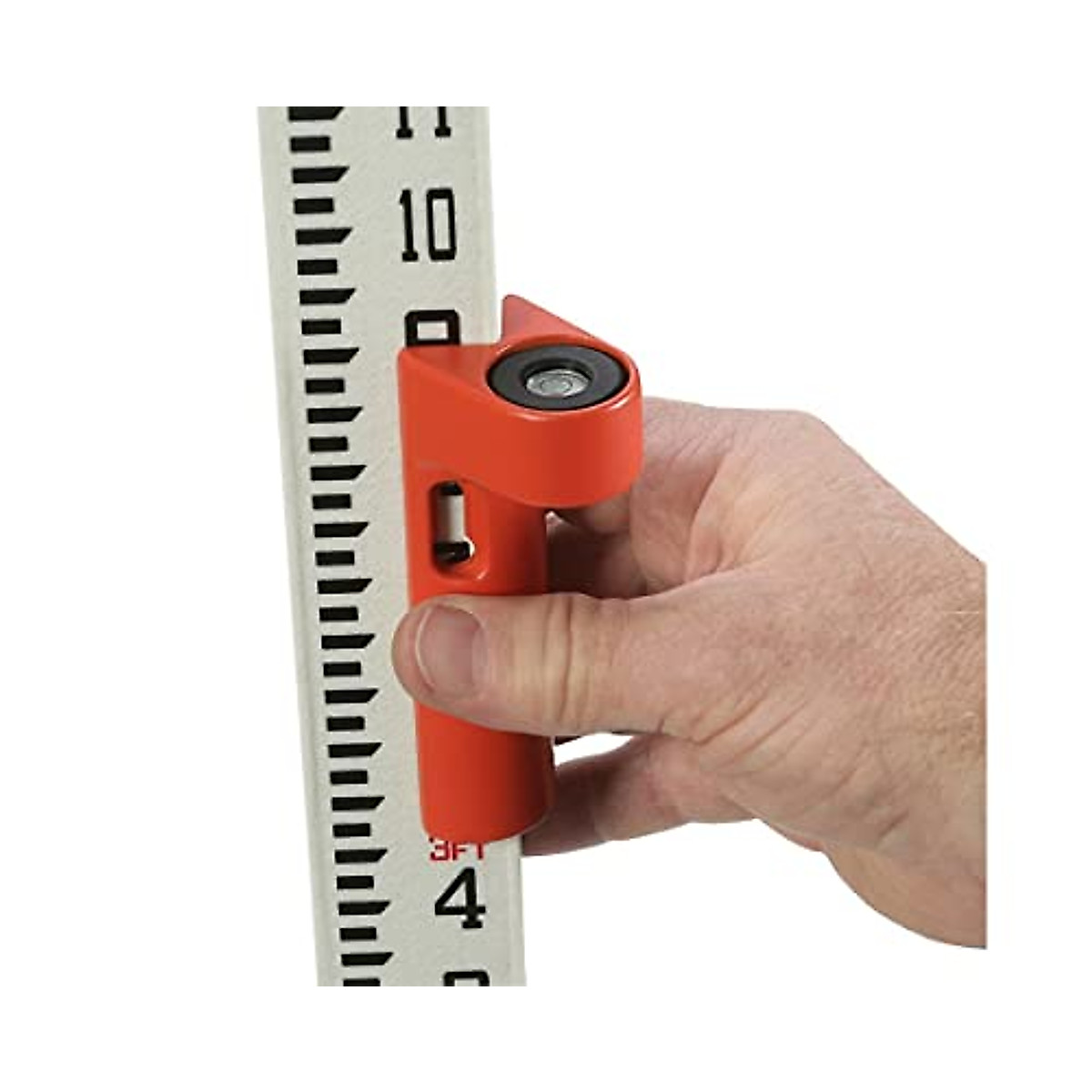 AdirPro Aluminum Grade Rod Level, Adjustable Laser Level Tool With 40-Minute Sensitivity (Orange)