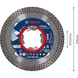Bosch Professional 1x Expert HardCeramic X-Lock Diamond Cutting Disc (for Hard Tiles, Hard Stone, Ø 85 mm, Accessories Small Angle Grinder)
