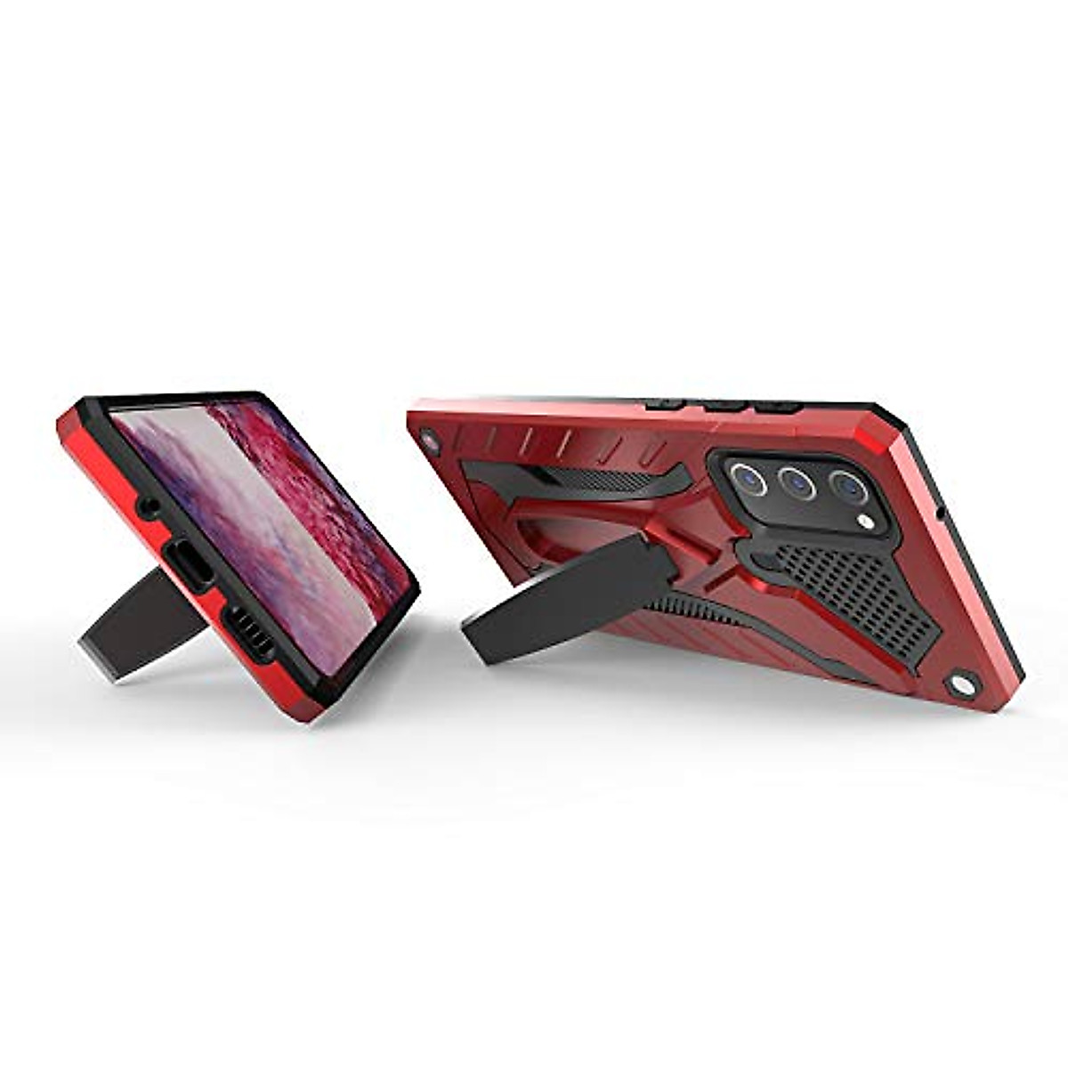 Kitoo Designed for Samsung Galaxy S20 FE Case with Kickstand 5G, Military Grade 12ft. Drop Tested - Red