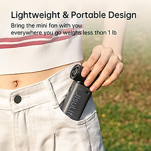 JISULIFE Handheld Fan Life9, Powerful Portable Turbo Fan [22H Max Cooling Time], 40000 RPM Hight Speed, 5000mAh USB Rechargeable Fan Mini Fan with 5 Speeds for Women Men Travel Camping Outdoor Black