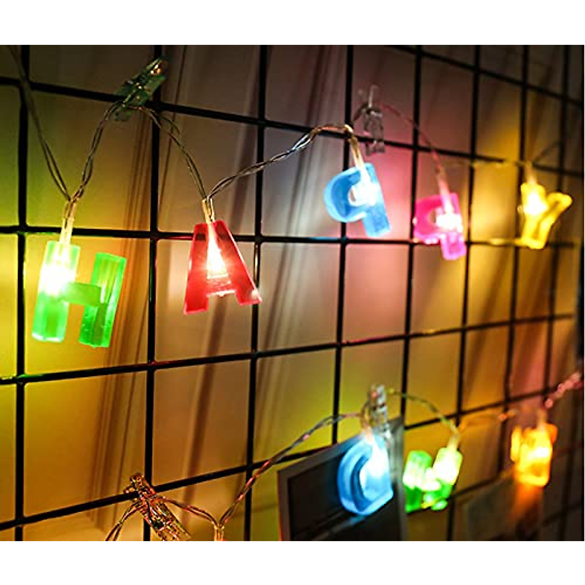 9.84ft LED String Lights Happy Birthday Decorative String Light, Battery Powered Happy Birthday Letter String Lights for Home Garden Party Wedding Birthday Indoor Outdoor Decoration