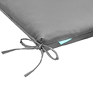 QILLOWAY Outdoor Indoor Seat Cushions, Square Foam Dining Chair Pads,All Weather, 17"x17"x3",2 Count (Light Grey)