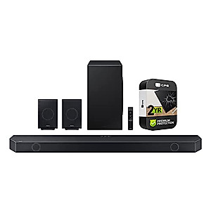 SAMSUNG HW-Q990C 11.1.4 ch. Wireless Dolby Atmos Soundbar and Rear Speakers Bundle with 2 YR CPS Enhanced Protection Pack