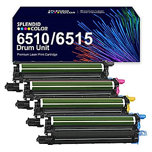 SPLENDIDCOLOR 6510 Drum Unit Remanufactured 4PK Phaser 6510 Drum Unit Replacement for Xerox WorkCentre Phaser 6515 6510 Printer (108R01417 108R01418 108R01419 108R01420)