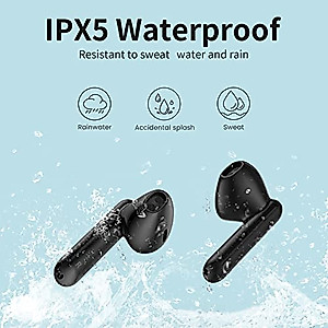 BETMI - True Wireless Earbuds - in-Ear Bluetooth5.1 Headphones - 40H Playtime, IPX5 Waterproof TWS with Dual Mic for Sport, Light-Weight Earphones for Android iOS/iPhone - Black