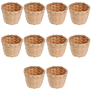 Ipetboom Home Decor Home Decor Home Decor 10Pcs Small Basket Wicker Basket Woven Basket Small Storage Basket Pencil Holder Wicker Desk Organizer for Desktop Storage, 9X9X7.5CM Home Decor Pot