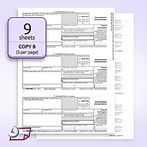 "New" 1099-NEC Forms for 2022, 4-Part Tax Forms, Vendor Kit of 25 Laser Forms and 25 Self-Seal Envelopes, Forms Designed for QuickBooks and Other Accounting Software