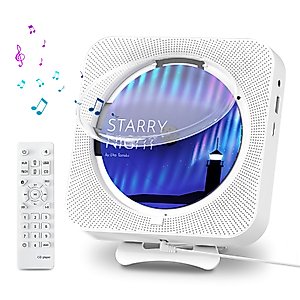 ZYOKATA CD Player Portable with Bluetooth 5.1 Desktop Music CD Player with Remote Control, Dust Cover, Boombox, FM Radio, LED Screen, Support AUX/USB Headphone Jack for Home