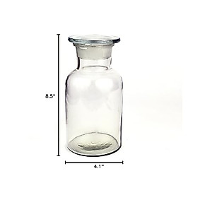 EISCO Labs Reagent Bottle, Soda Glass, Wide Neck with Stopper, 1000 mL