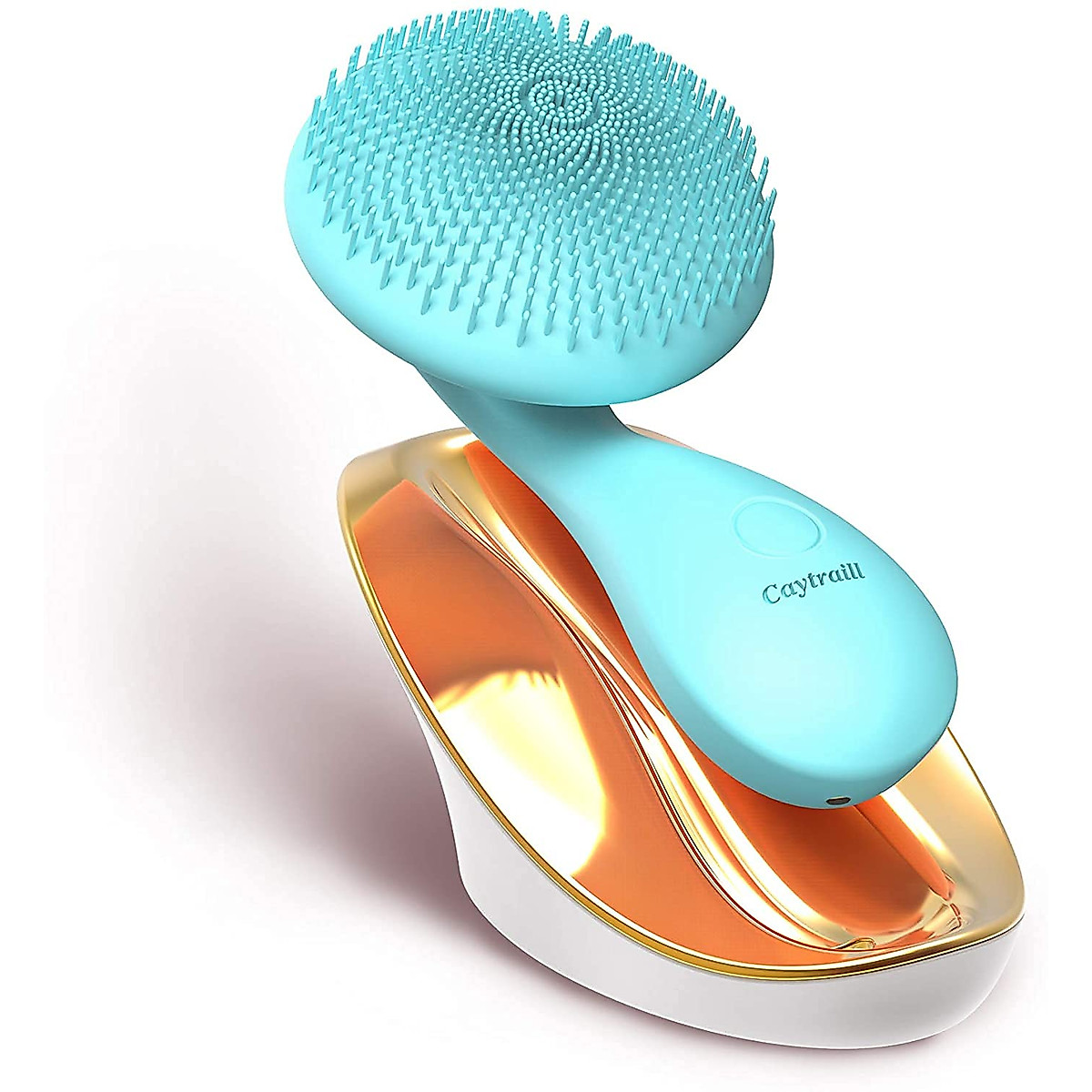 Caytraill Facial Cleansing Brush- Face Brush – 4 Function Modes – Rotating Magnetic Beads – Waterproof & Rechargeable – Portable & Ergonomic Handle – Skin Rejuvenation&Cleansing&Massage (Cyan)
