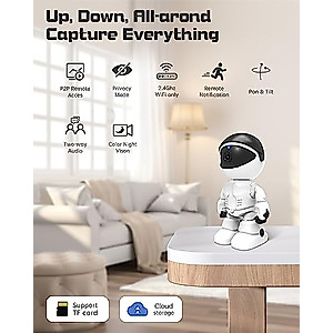 Indoor Camera,Wireless Security Camera, IP Camera 2K, WiFi Home Indoor Camera, Pet Camera with Phone App,Smart Pan Tilt 2.4GHz with IR Night Vision, Siren,Motion Detection for Baby and Pet (2K-White)