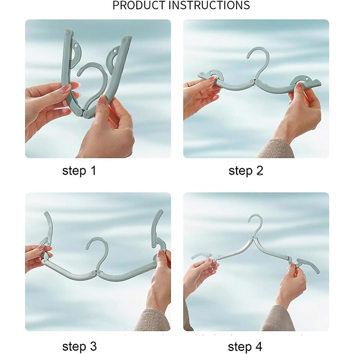 10 Pcs Travel Foldable Hangers - 2024 Update Portable Plastic Hanger,Travel Accessories Essentials Must Haves,Clothes Drying Rack,Folding Hanger for Traveling Camping Flying RV Cruise Suitcase Mix