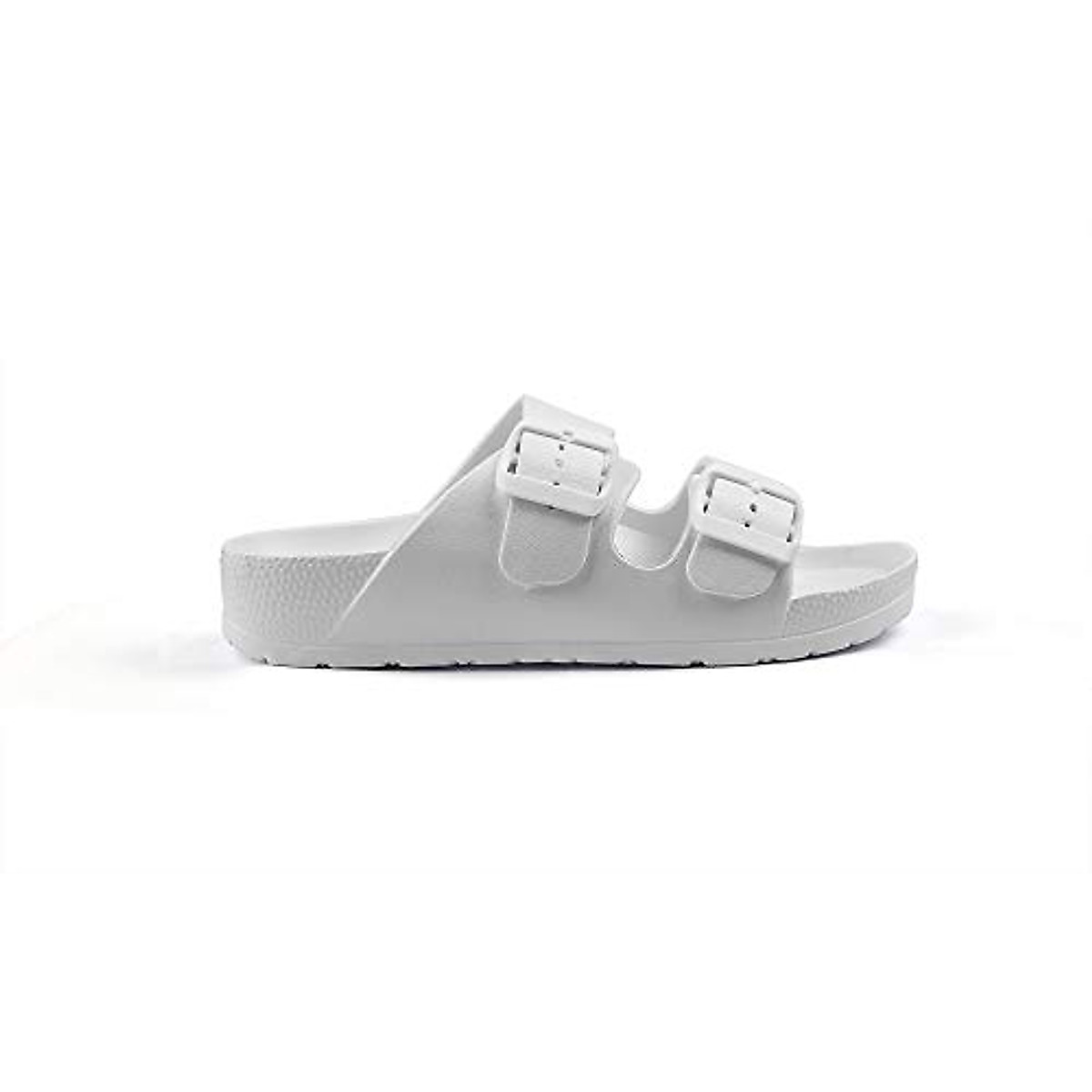 Qtdstz Women's Comfort Slides Summer Double Buckle Adjustable EVA Flat Sandals