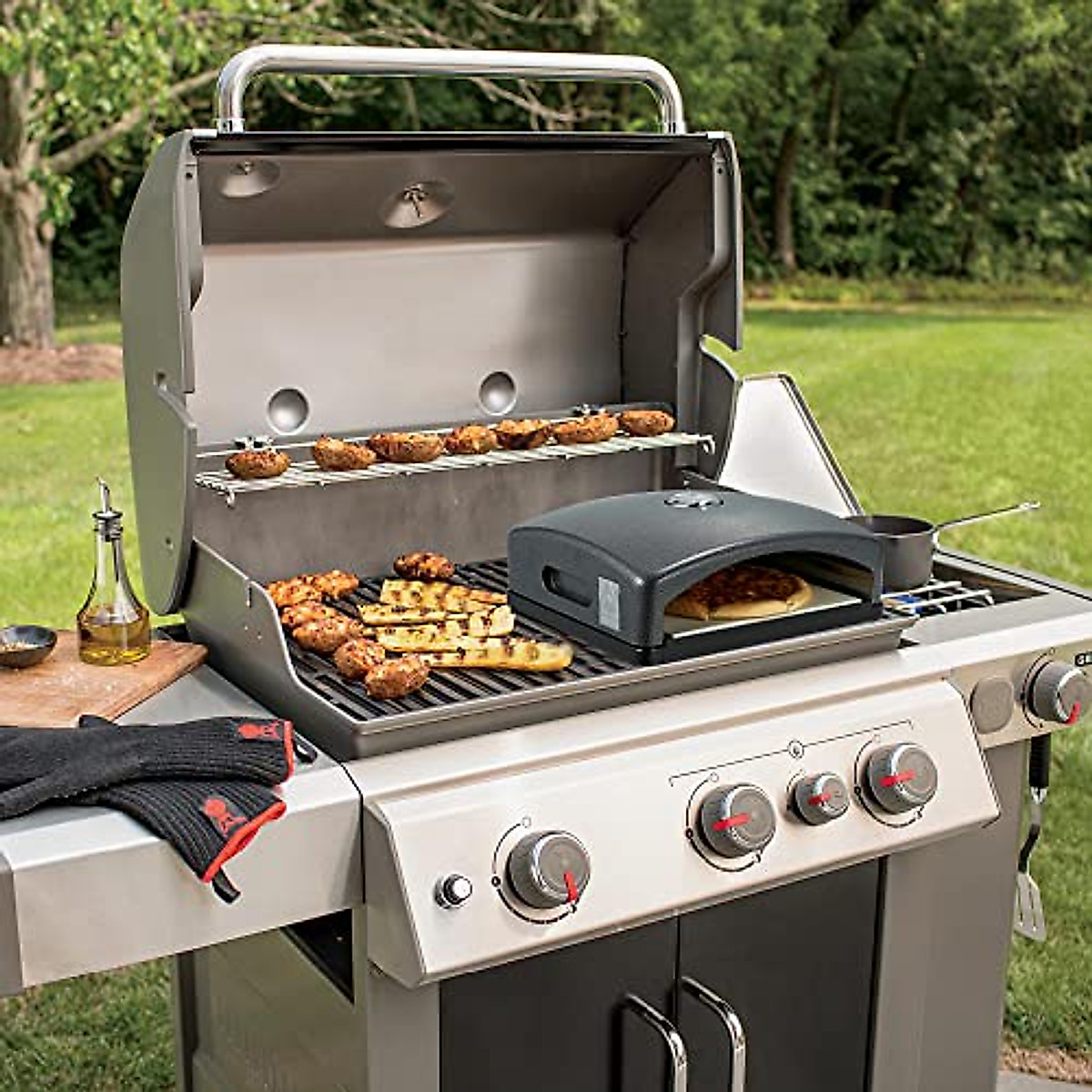 GRILIFE Pizza Oven, Outdoor Portable Pizza Maker with Pizza Stone, Pizza Peel and Portable Bag for Propane Gas, Wood Fire, Pellet Grill Outside