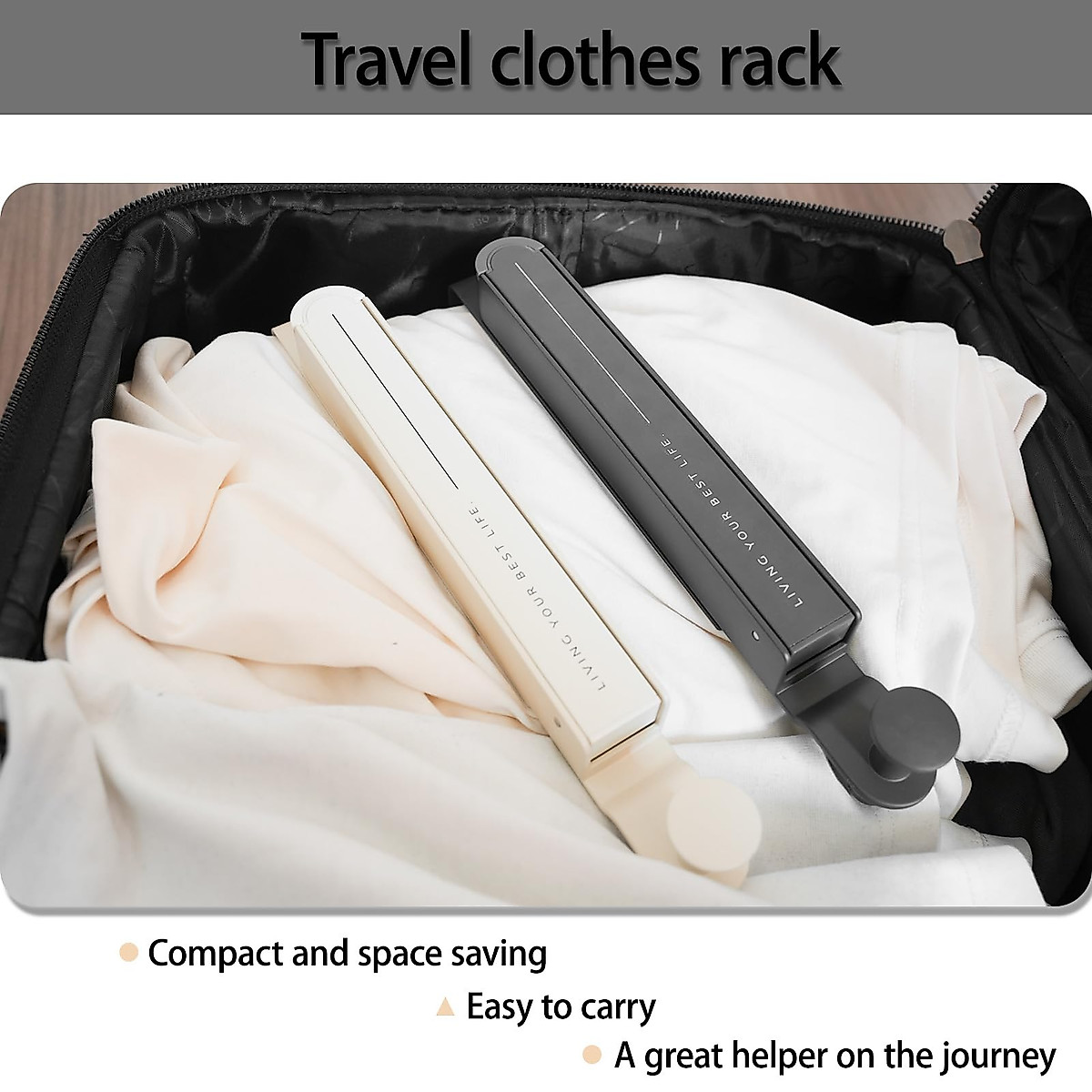 FCWVP Aluminum Alloy Folding Clothes Drying Rack - Over The Door Hanger with Retractable Rod, Foldable, Portable, Space-Saving Bathroom Accessories and Towel Rack Organization