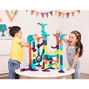 B. toys- Marble Run Toy Set- Developmetal STEM Toy- 62 Piece Educational Building Toy with Lights & Sound- 3 Years +
