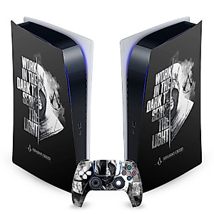 Half Legacy Typography Matte Vinyl Faceplate Sticker Gaming Skin Case Cover Compatible with Sony Playstation 5 PS5 Digital Edition Console and DualSense Controller