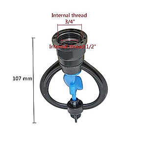 VIEUE Garden Drip Irrigation System Accessories 1/2" to 3/4" Internal Thread Rotating Nozzle 360 Degree Rotating Nozzle Garden Agricultural Irrigation Watering Nozzle (Color : Black with Green)