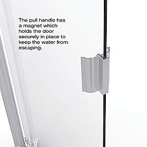 Basco Armon 31.75 to 33.25 in. width, Semi-Frameless Pivot Shower Door, Clear Glass, Chrome