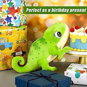 Zhanmai Chameleon Stuffed Animal Cute Chameleon Plush Doll Green Chameleon Toy Soft Stuffed Chameleon Toy for Birthday Baby Shower New Year Party Festival Supplies, 11.8 Inches