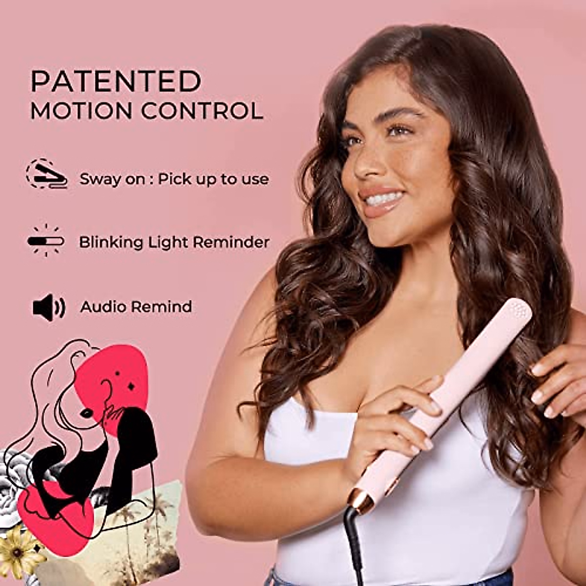 TYMO Flat Iron Hair Straightener and Curler 2 in 1 with 10s Fast Heating, 1 Inch Professional Titanium Straightening Curling Iron with 32 Adjustable Temp and Automatic Shut Off