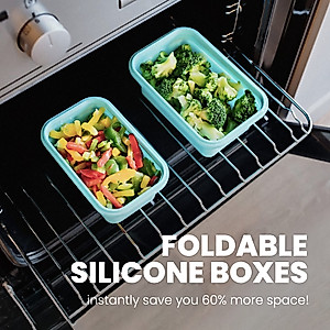 Swedish Home Swesish Home Fresh Pop - Foldable Silicone Food Storage Boxes - Collapsible Meal Container - Space Saver, Dishwasher Safe (Pack of 4)