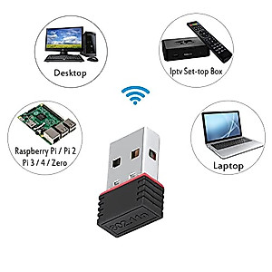 150Mbps USB WiFi Adapter, LOTEKOO Wireless Network Card Adapter WiFi Dongle for Desktop Laptop PC Windows 10 8 7 MAC OS Raspberry Pi / Pi2