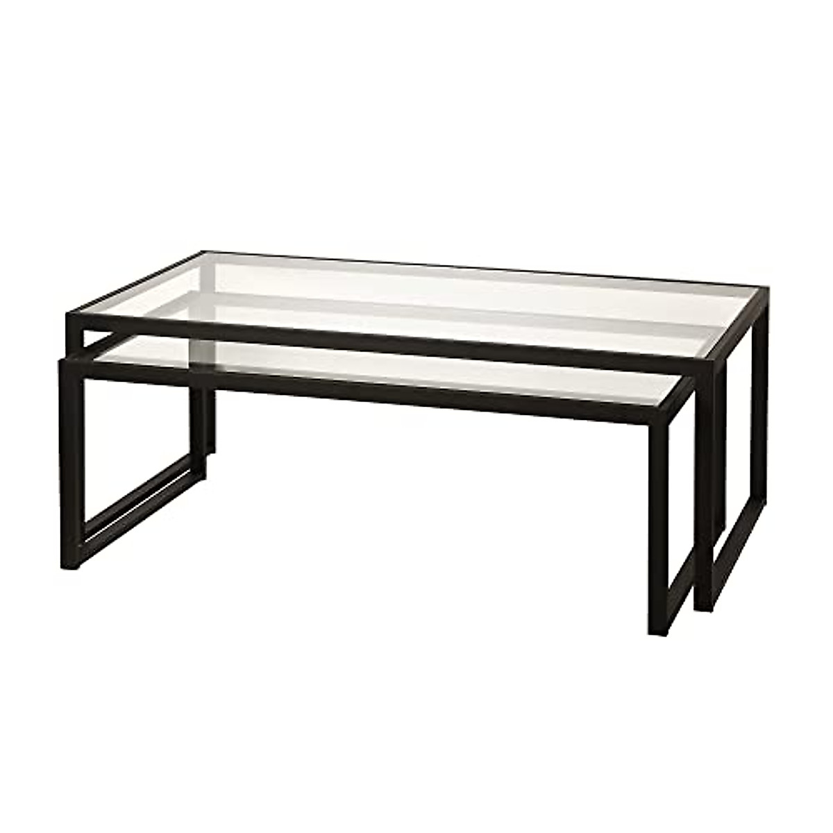 Henn&Hart Rectangular Nested Coffee Table in Blackened Bronze, Modern coffee tables for living room, studio apartment essentials