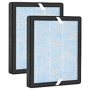 R1 P1801 P1802 True HEPA Replacement Filters Compatible with YIOU R1 and Elechomes P1801/ P1802 Air Purifier, 3 Stage Filtration System, H13 True HEPA Filters, 2 Pack