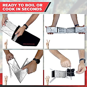 VIRE Folding rocket stove for cooking portable rocket stove, Outdoor hiking Survival or Emergency Gear camping rocket stove collapsible rocket stove Patent proven (classic)