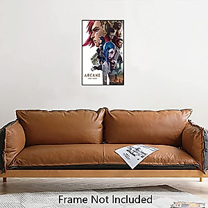 Christ-EZ Anime cartoon Arcane League of Legends Movie Poster Cool Wall Decor Art Print posters for room aesthetic - Matte Poster Frameless Gift 11 x 17 inch(28cm x 43cm)
