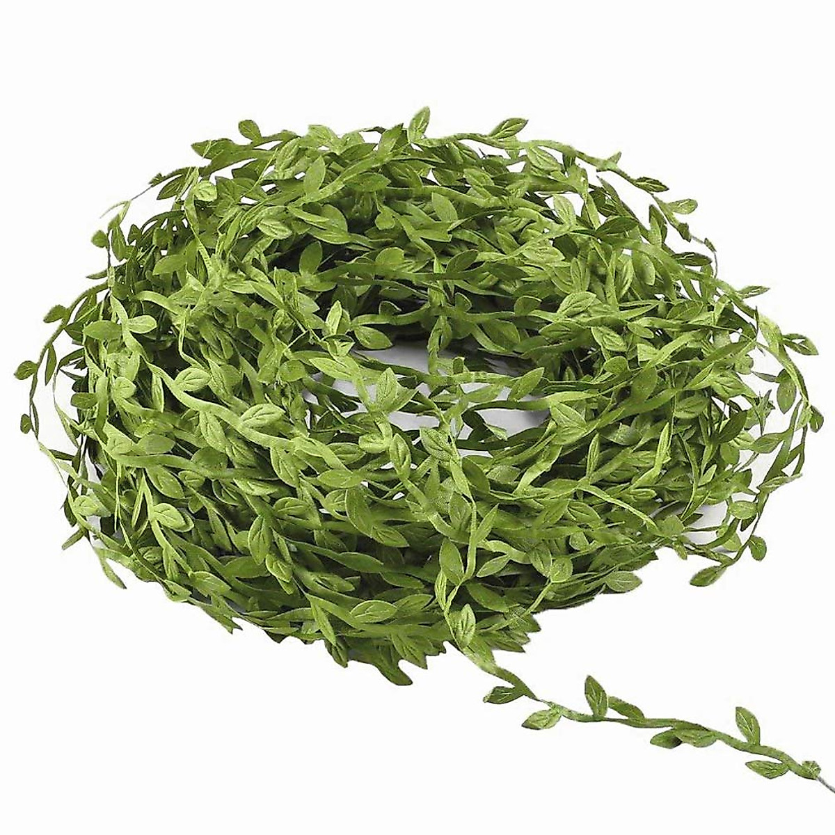 LZXD 132 Ft Artificial Vines Leaf Ribbon,Artificial Eucalyptus Leaf Green Garland Leaves DIY Wreath Foliage Green Decorative Wreath Accessory Wedding Decorations Party Wreaths Wall Crafts Party Décor